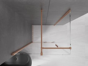 Mexen Velar, sprchový kout s posuvnými dveřmi 90(dveře) x 80(stěna) cm, 8mm čiré sklo, měděná matná, 871-090-080-01-65
