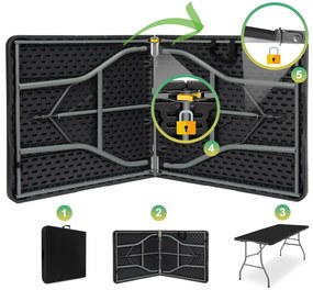 Skládací cateringový stůl RICO 152 cm černý