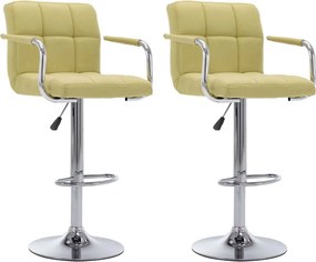 Barové židle 2 ks zelené textil 283424