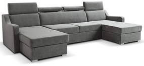 Sedací souprava MIKELI U | 158x288x158 cm | rozkládací + 2x úložný prostor | pretty 17 šedá