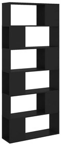 Knihovna / dělicí stěna černá 80 x 24 x 186 cm kompozitní dřevo - Default Title