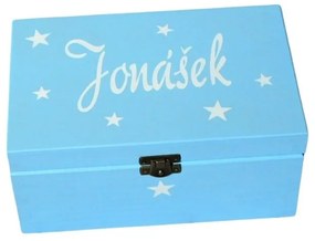 Personalizovaný dřevěný box světle modrý