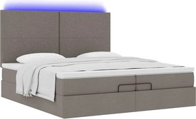 Osmanský rám postele s matracíes taupe 200x200cm textil 3313952
