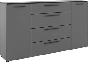 XXXLutz ŠIROKÁ KOMODA, tmavě šedá, 180/99,8/40 cm - Online Only komody - 001724000404