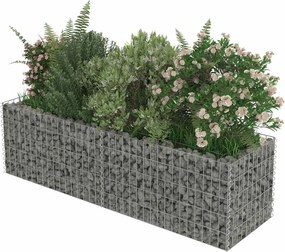 Gabionový vyvýšený záhon pozinkovaná ocel 180 x 50 x 50 cm 143559