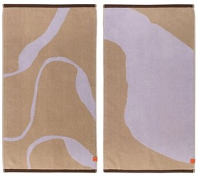 Ručníky v sadě 2 ks z Bio bavlny v levandulové a světle hnědé barvě 50x90 cm Nova Arte – Mette Ditmer Denmark