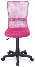 Dětská otočná židle KA-2325 PINK síťovina a síťovaná látka růžová