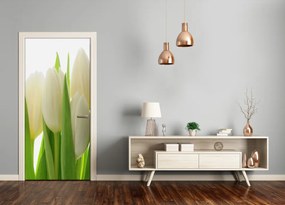 Fototapeta na dveře Bílé tulipány 95x205 cm