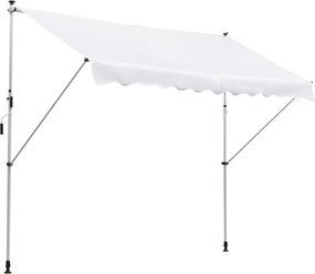 Outsunny Retractable Manual Awning 300x150x170-280 cm - Balkónová Markýza s Nastavitelnou Výškou a Ochrannou Proti Slunci pro Terasu a Zahradu | Aosom
