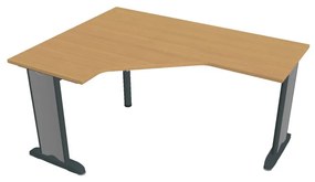 Stůl ergo lomený pravý 160×120 cm - Hobis Flex FEV 60 P Dekor stolové desky: buk, Barva nohou: černá