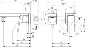 Ideal Standard Extra - Umyvadlová baterie podomítková, kartáčovaná zlatá BD509A2