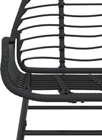 5dílný zahradní jídelní set černý polyratan sklo 3334439