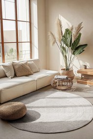Hanse Home, Kusový koberec Jute Braided 106321 White kruh, 200x200 (průměr) kruh, bílá, chodba / předsíň