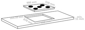Keramická varná deska s 5 hořáky dotykové ovládání 90 cm 8500 W - Default Title