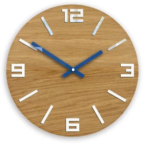 Nástěnné hodiny Arabic Wood hnědo-modré