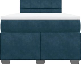 Box spring postel s matrací tmavě modrá 120 x 200 cm samet 3286286