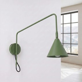Sollux Lighting Nástěnné svítidlo NOX 1 olivově zelené s vypínačem