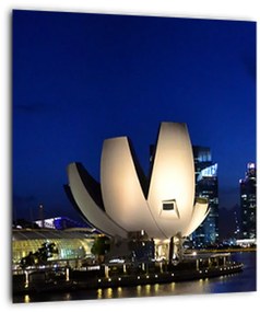 Obraz nočního Singapouru (30x30 cm)