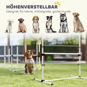 PawHut agility překážková sada pro výcvik psů 4 překážky slalomové tyče plastové bílé 99x65x94cm pro aktivní výcvik psů | Aosom.de