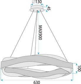 Toolight Závěsné stropní LED osvětlení APP1802-CP zlatá kartáčovaná