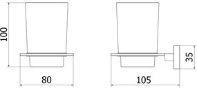 Mexen Arno, sklenice na zubní kartáčky, zlatá matná, 7020738-55