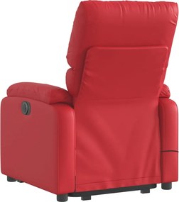 Zvedací polohovací křeslo červené umělá kůže 3204891