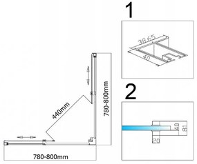 BPS-koupelny Čtvercový sprchový kout HYD-SK90A 80x80 chrom/transparent - bez vaničky