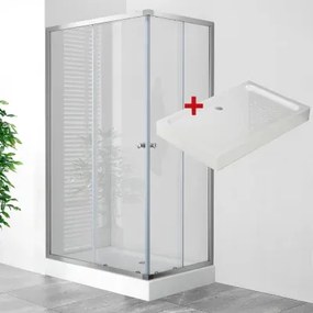 POINT LOR 100x80 Clear Obdélníkový sprchový kout s akrylátovou vaničkou