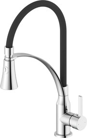 Sapho - Dřezová baterie Hebe, s flexibilním ramenem a sprškou, chrom HT430