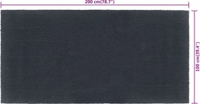 Rohožka před dveře tmavě šedá 100 x 200 cm kokosové vlákno 155594
