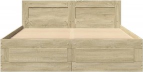 Rám postele s čelem dub sonoma 135 x 190 cm kompozitní dřevo 3295599