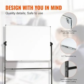 rolovací tabule, 48 × 81,3 cm oboustranná magnetická mobilní tabule