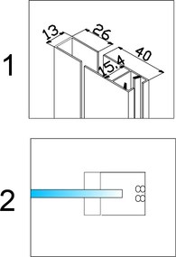 BPS-koupelny Posuvné sprchové dveře HYD-PD03E 130 černá/transparent pro instalaci do niky - bez vaničky