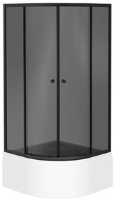Savana Veduta Evelina Plus čtvrtkruhový sprchový kout s vaničkou, black Rozměr koutu: 90x90cm