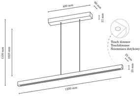 Spot-Light 1509774 - LED Stmívatelný lustr na lanku SMAL LED/18W/230V