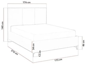 Čalouněná postel s matrací CESTO 160 - zelená