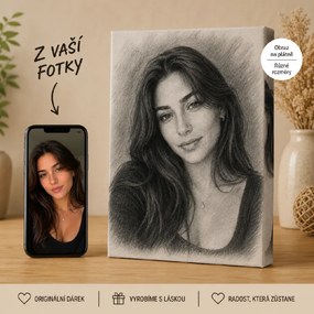 Foto obraz z vlastní fotky na plátno – Nostalgická skica a uhel Rozměry obrazu: 40 x 50 cm
