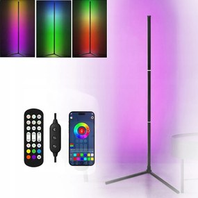 Podlahová Rohová Stojací Led Lampa Rgb 160 CM Dálkový Ovladač, Aplikace Bluetooth