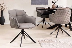 Designová otočná židle Natasha taupe kůže