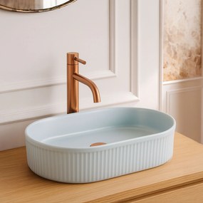 Rea Vanda, umyvadlo na desku 490x310x130 mm, modrá matná, REA-U6375