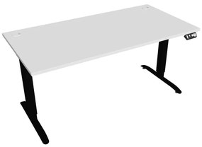 Elektr. nastavitelný stůl 160x80 s pamětí - HOBIS MOTION MS 2M 1600 Dekor stolové desky: bílá, Barva kovové podnože: černá