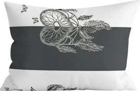 Polybavlněný povlak na polštář TIRSO POLY 70x90 cm, šedo-bílý knoflík