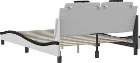 Rám postele Viana bez matrace bílý a černý 140 x 190 cm umělá kůže 3208095