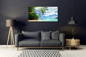 akrylový obraz Palma Pláž Moře Krajina 100x50 cm