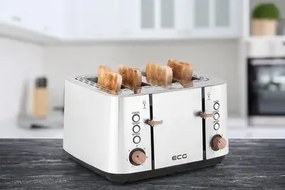 ECG ST 4767 Timber bílá / topinkovač / 1850 W / 4 topinky / 7 stupňů o
