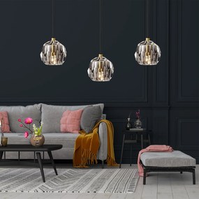 Toolight, stropní závěsné svítidlo 3xG9 APP587-3CP, černá, OSW-09758