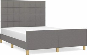 Postel bez matrace tmavě šedá 140 x 200 cm textil 3125058