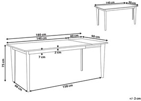 Jídelní rozkládací stůl 140-180x90 cm Sanjuana (bílá). 1035583