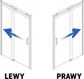 Jednokřídlé posuvné sprchové dveře REA NIXON-2 LEVÉ 120 cm pro instalaci do niky, chrom/transparent - bez vaničky