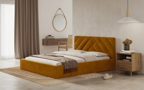 Postel PRATO 120x200 zlatá s úložným prostorem